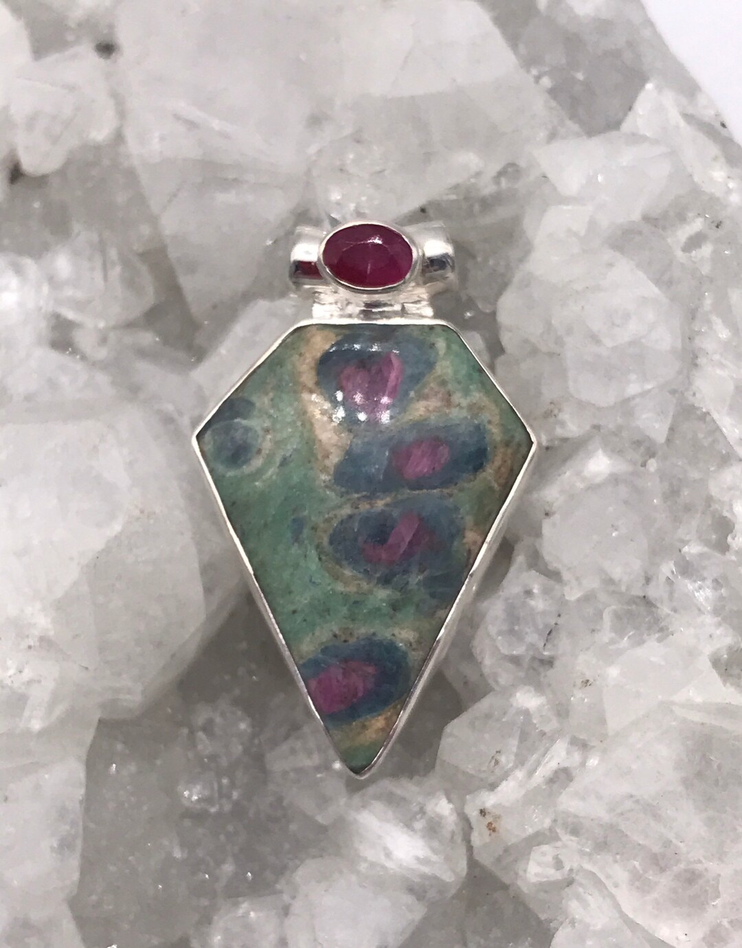 Ruby in Fuchsite and Ruby Pendant - Etsy