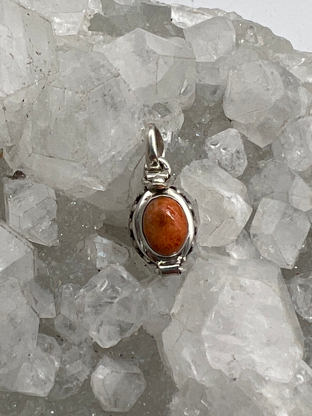 Orange Coral Poison Box Pendant - Etsy