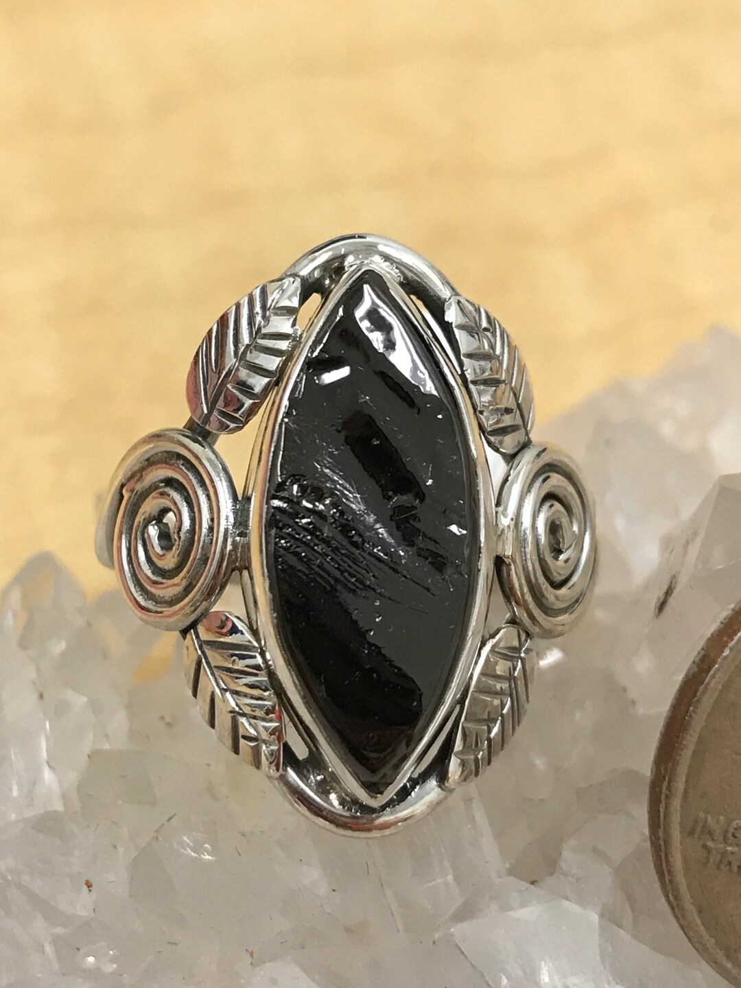 Black Shungite Ring, Size 7 1/2 - Etsy