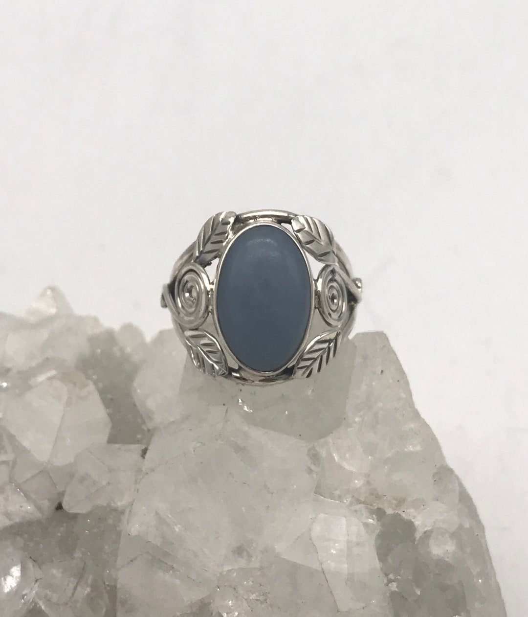 Angelite Ring, Size 8 1/2 - Etsy