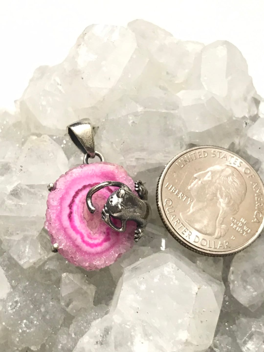 CLEARANCE Beautiful Pink Solar Slice Frog Pendant - Etsy