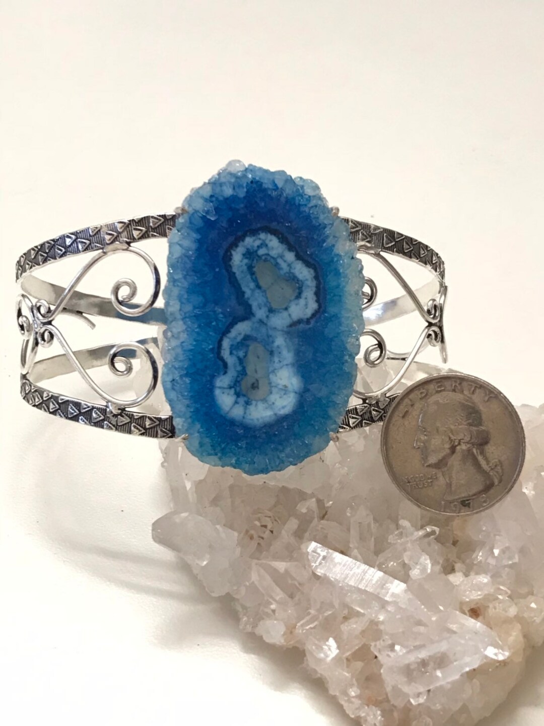 CLEARANCE Blue Solar Quartz Bangle - Etsy