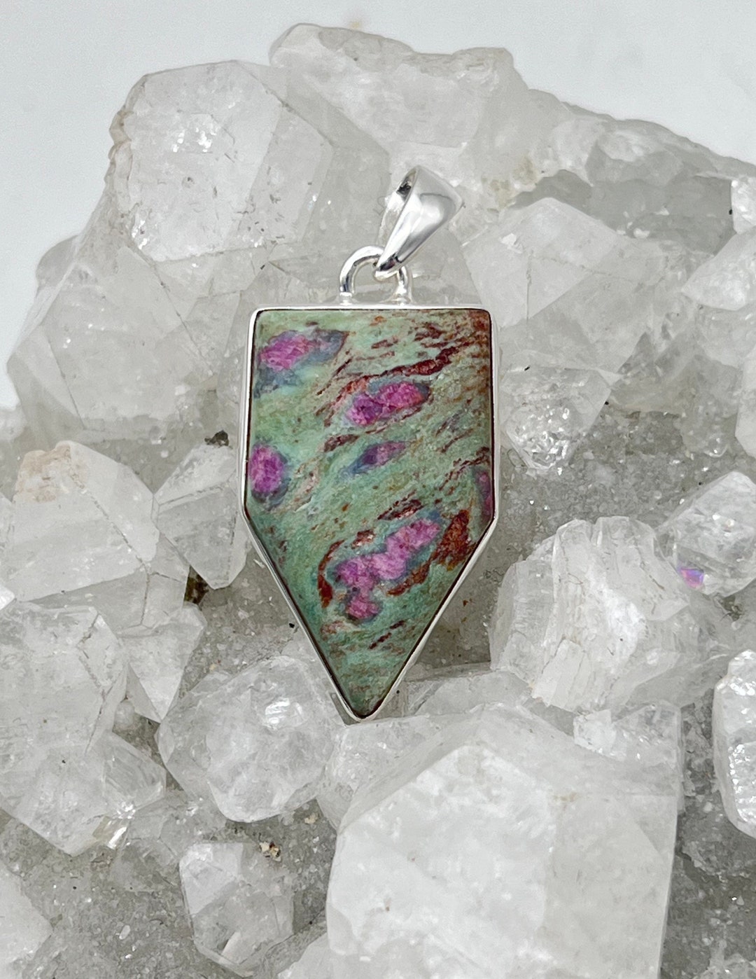 Ruby in Fuchsite Pendant - Etsy