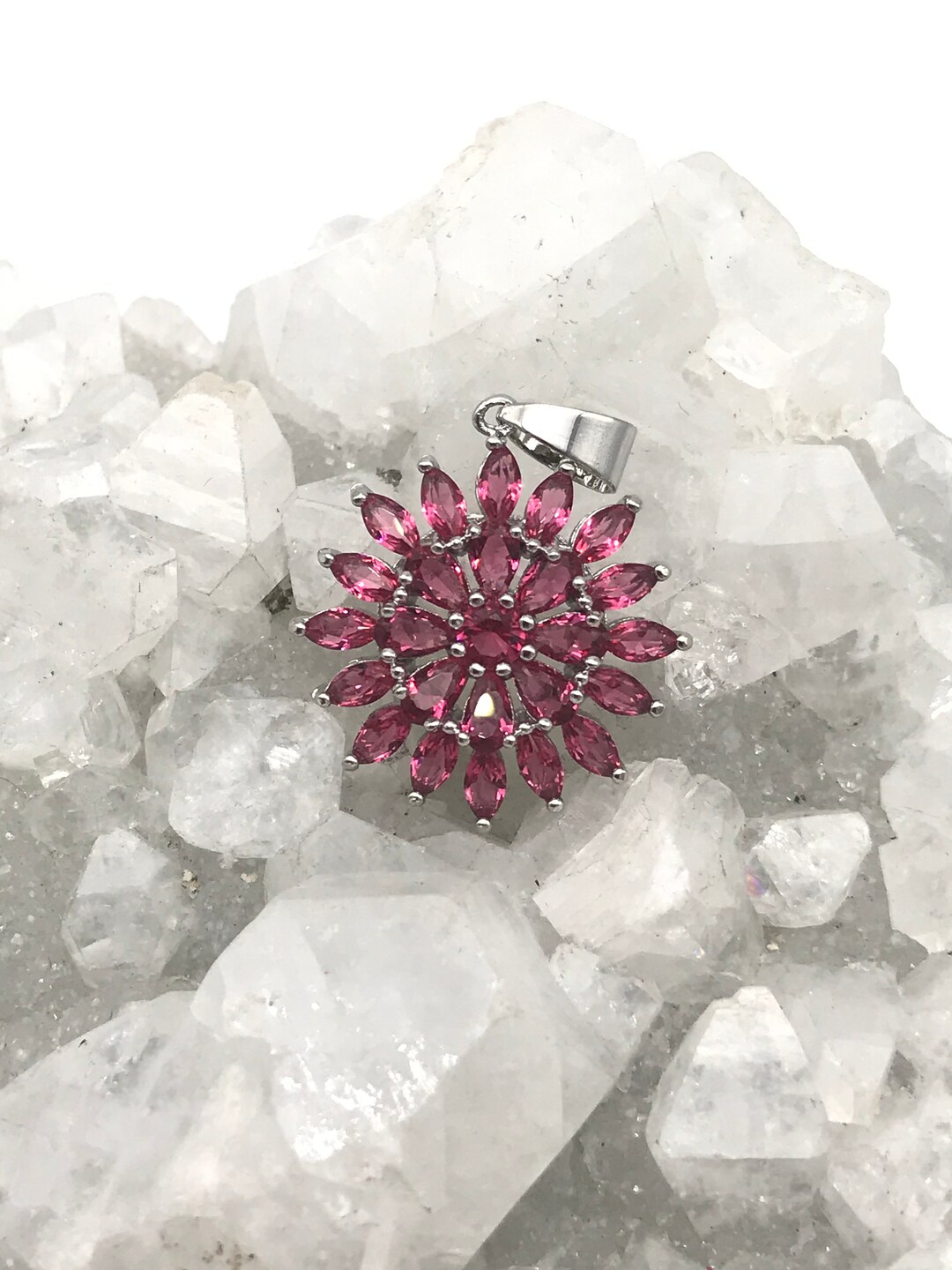 CLEARANCE Petite Pink Crystal Pendant - Etsy