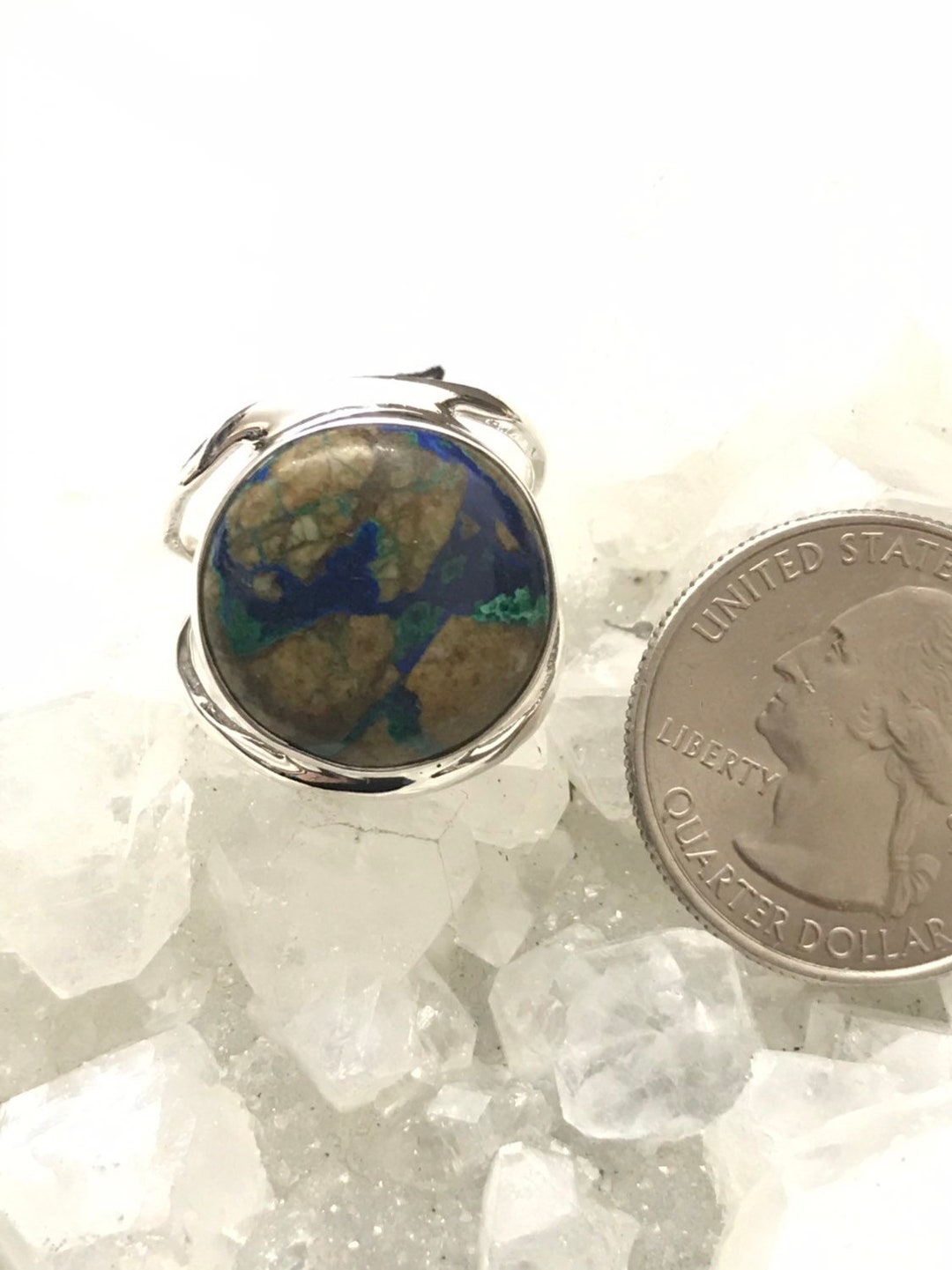 Boulder Azurite Ring, Size 7 - Etsy