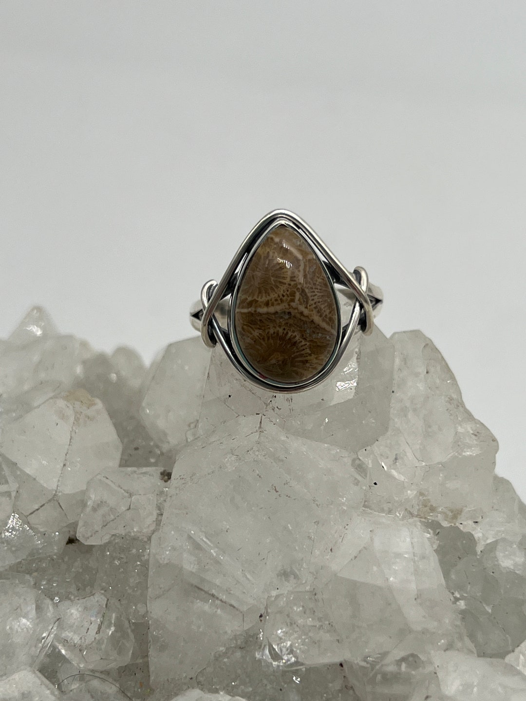 Amazing Fossilized Coral Ring, Size 9 - Etsy