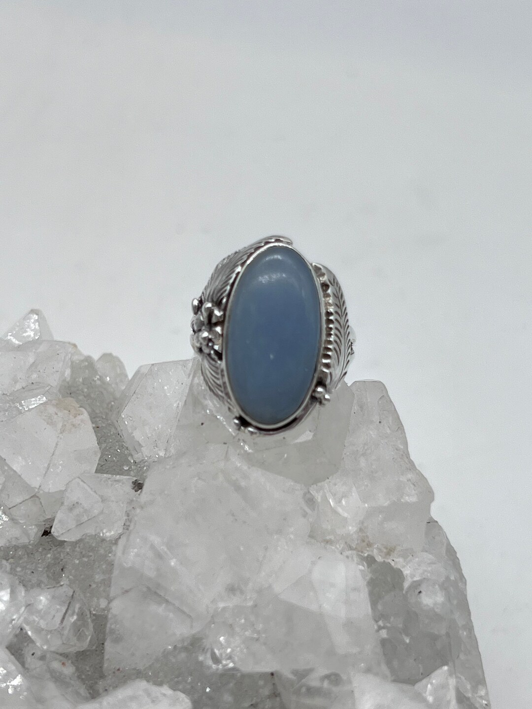 Beautiful Angelite Ring Size 7 - Etsy