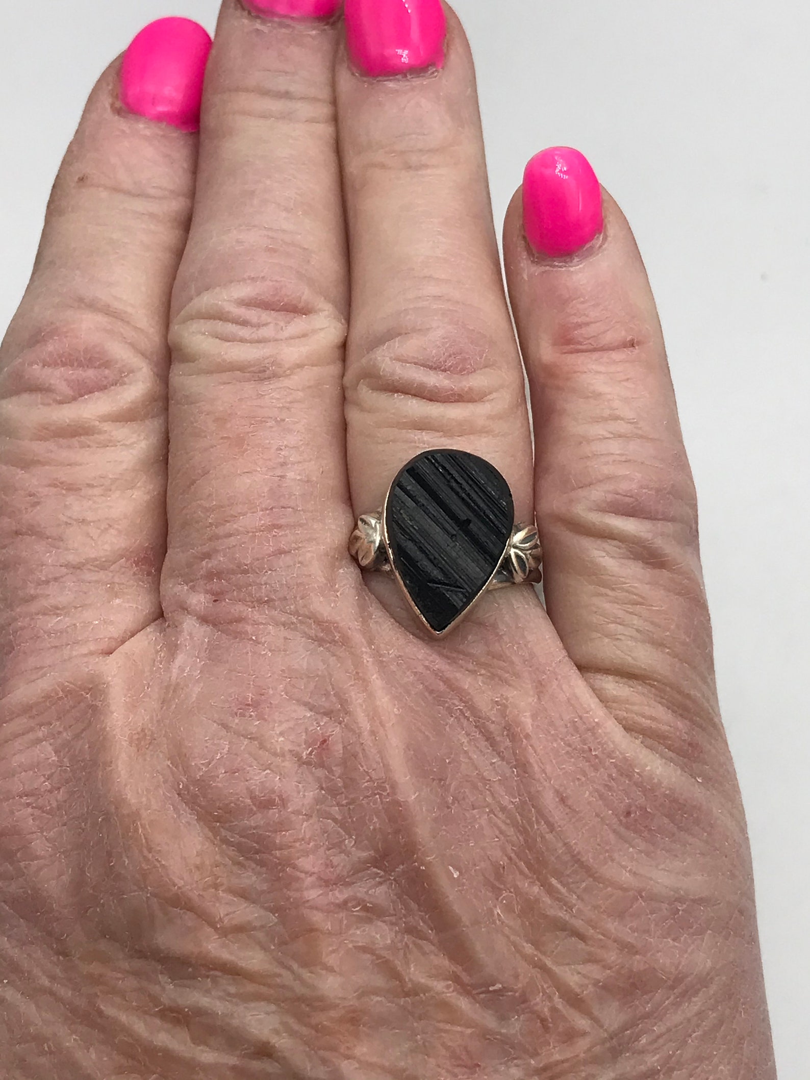 Rough Black Tourmaline Ring Size 7 1/2 - Etsy
