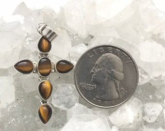 Tiger Eye Cross - Etsy
