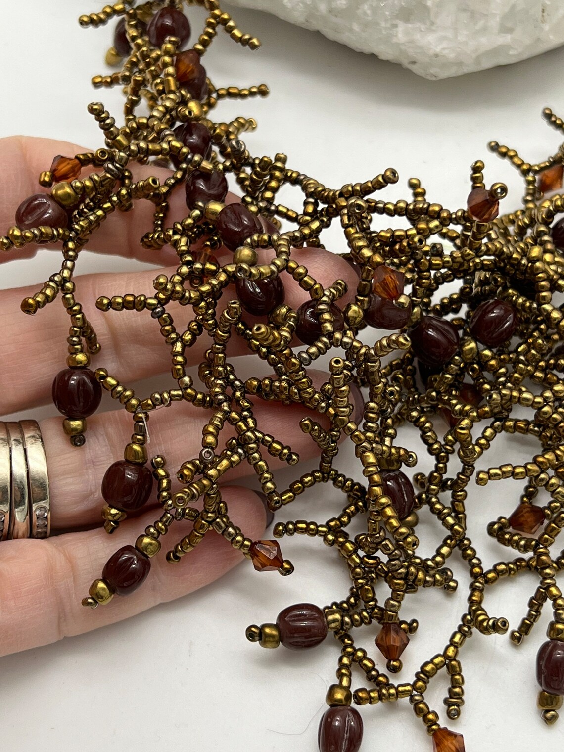 Abstract Branch Seed Bead Necklace-18” - Etsy