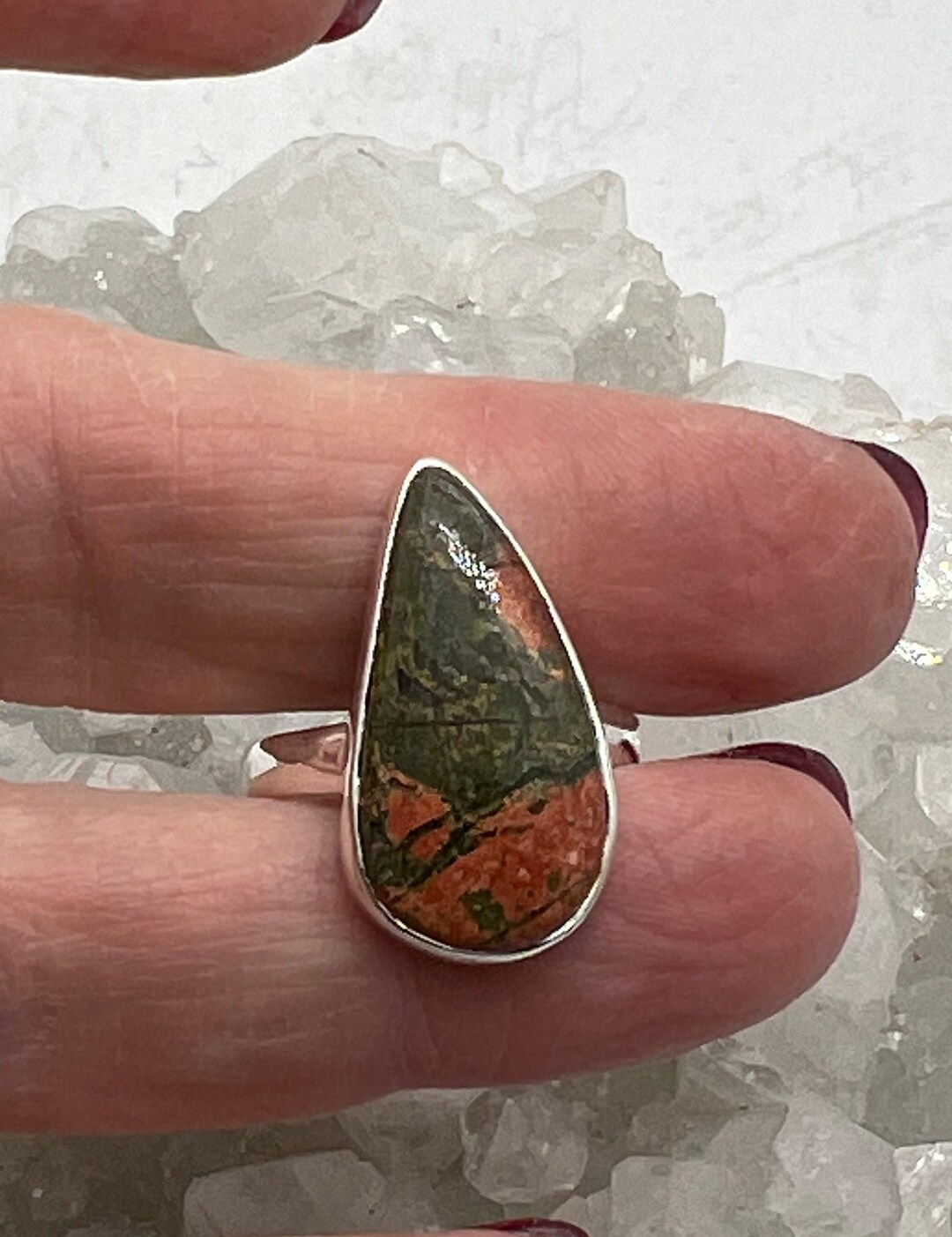 Abstract Unakite Ring, Size 8 - Etsy