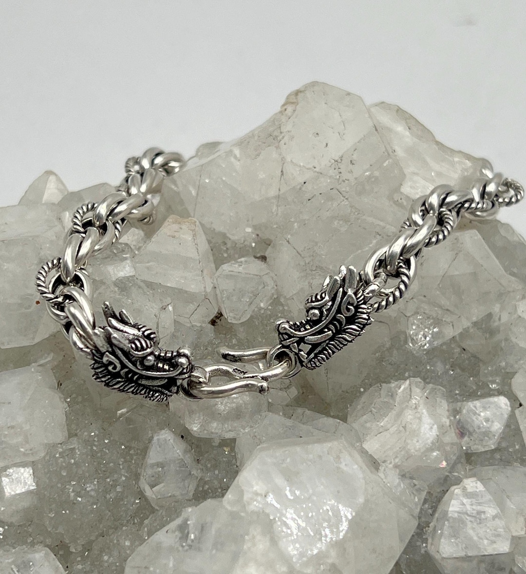 Sterling Silver Dragon Bracelet-size Various - Etsy