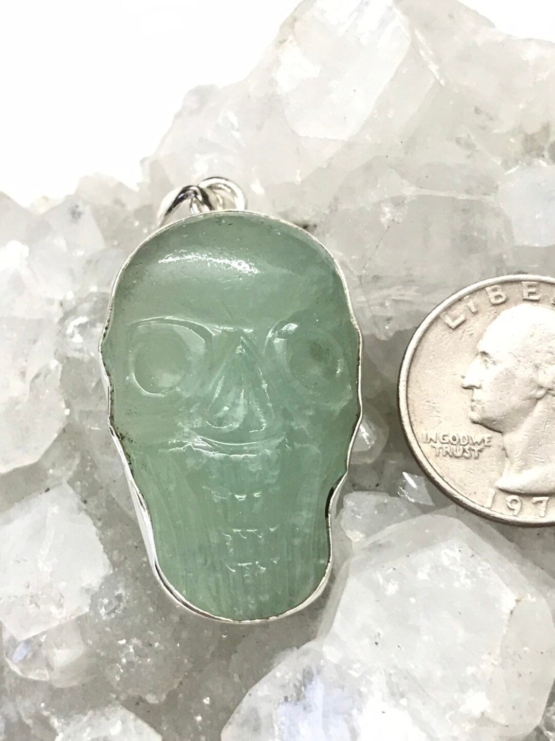 Huge Prehnite Skull Pendant - Etsy