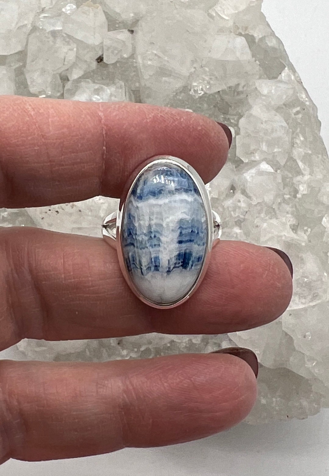 Blue Scheelite Ring, Size 9 - Etsy