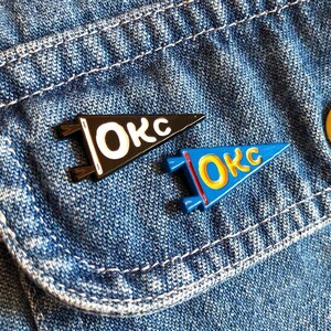 OKC Pennant Flag Enamel Pin Set - Etsy