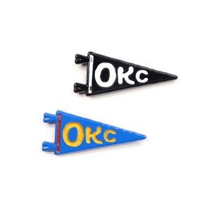 OKC Pennant Flag Enamel Pin Set - Etsy