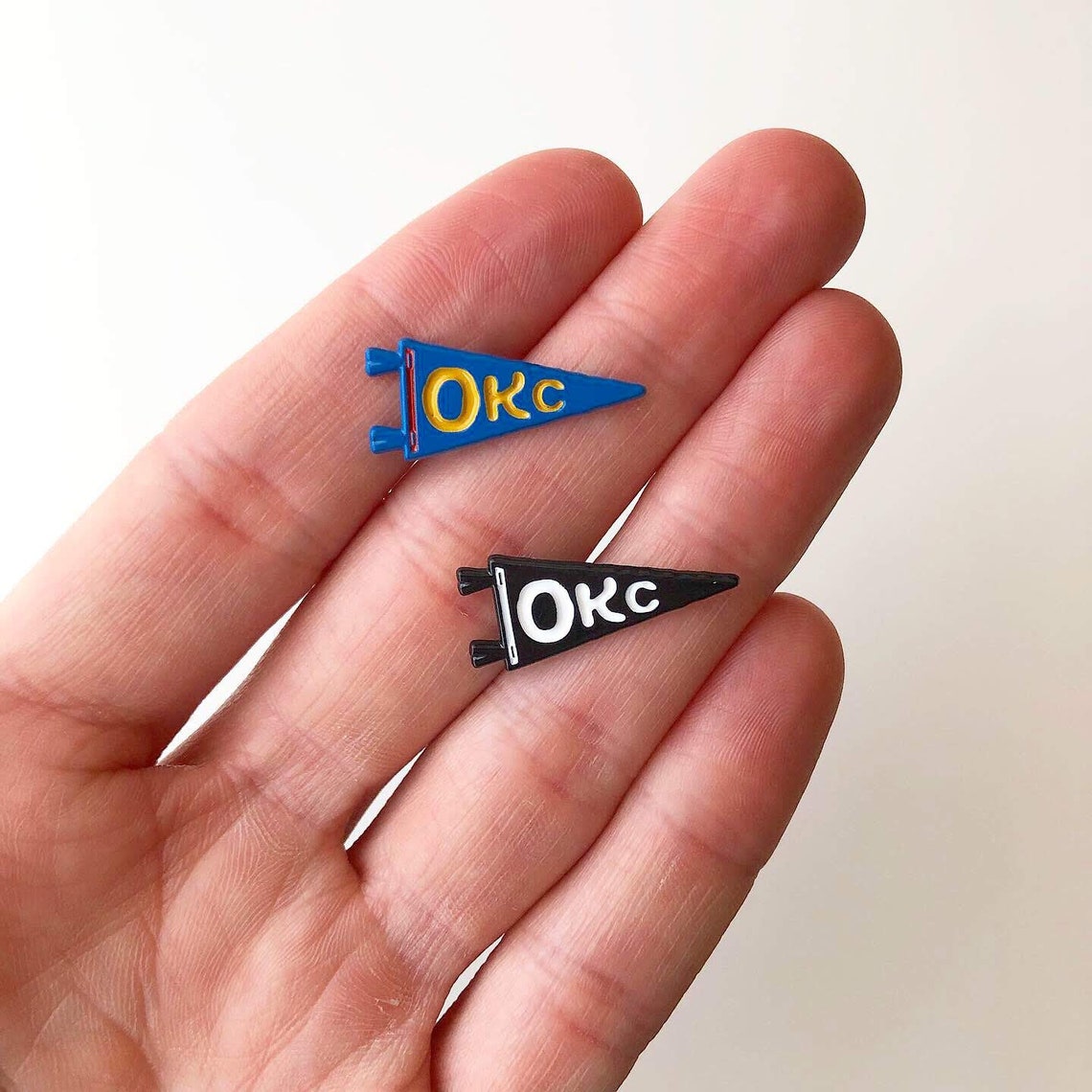 OKC Pennant Flag Enamel Pin Set - Etsy