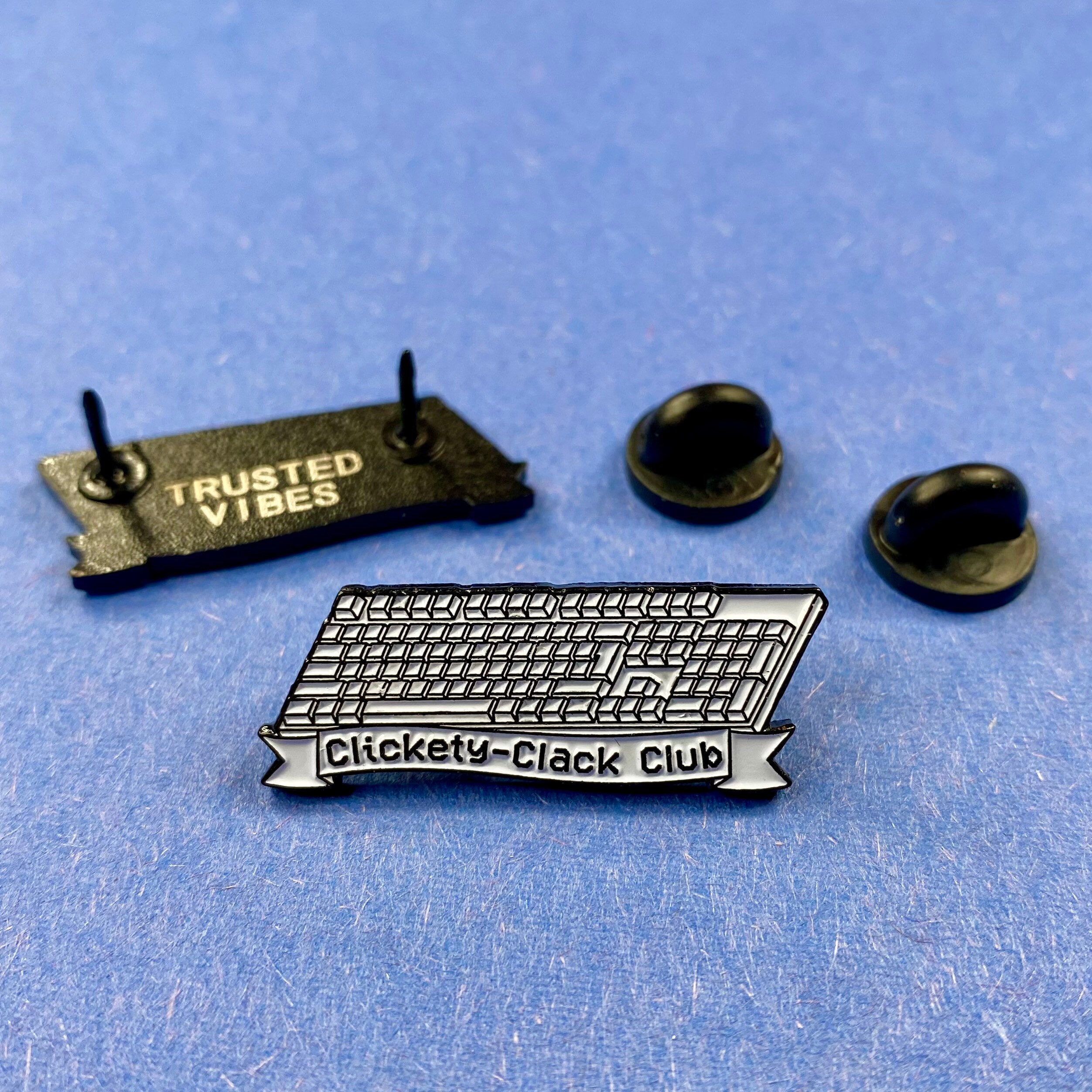 Clickety-clack Club Keyboard Enamel Pin - Etsy