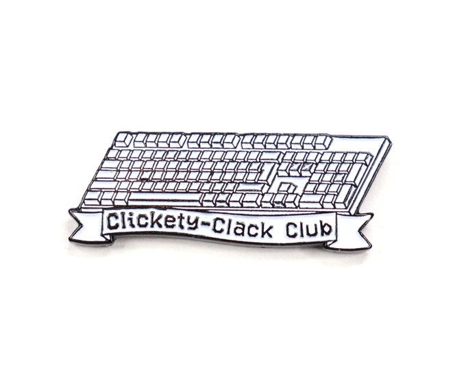 Clickety-clack Club Keyboard Enamel Pin - Etsy