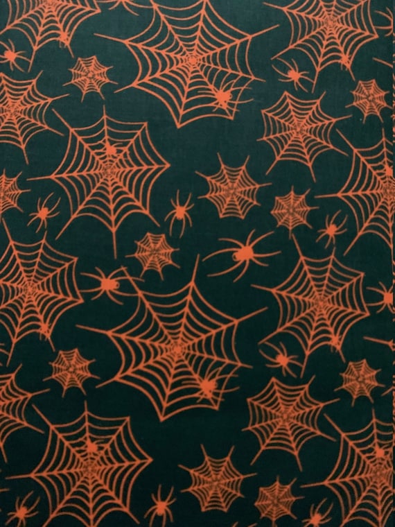 Orange Spiders and Spider Webs on Black Background Spiderweb - Etsy