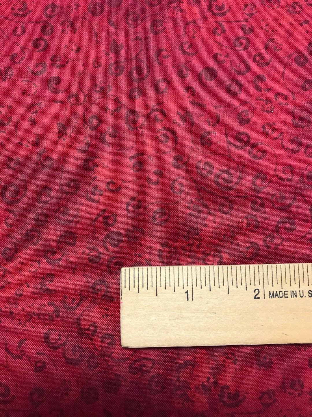 Tonal Red Swirls on Crimson Background, Quilting Temptations for ...