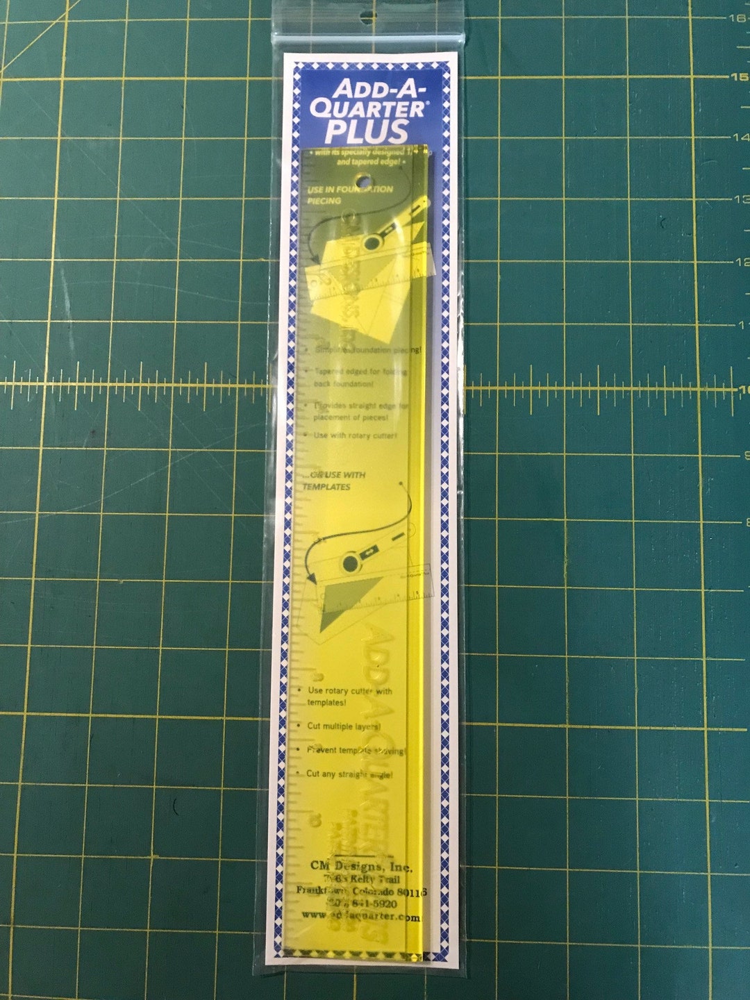 Add-a-quarter Plus Ruler With 1/4" Lip, Yellow, 2" X 12" - Etsy