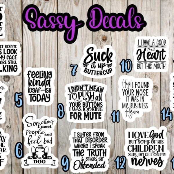 Sarcastic Decals - Etsy