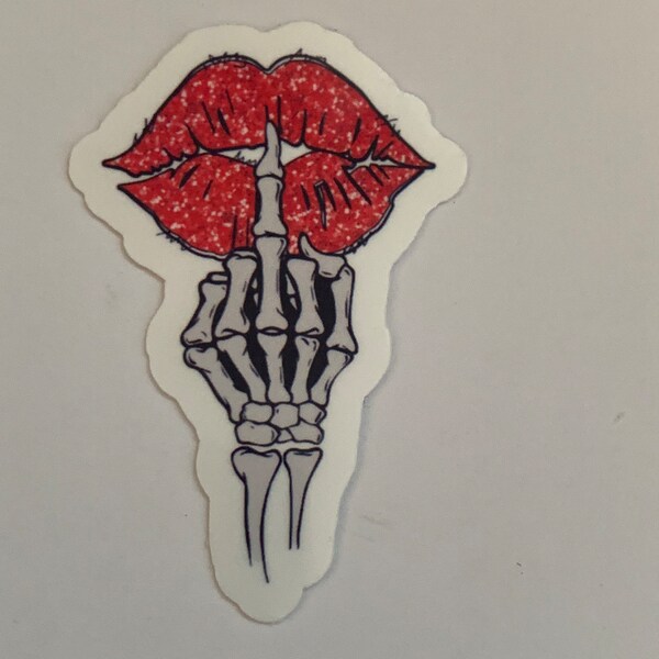 Middle Finger Sticker With Lips - Etsy