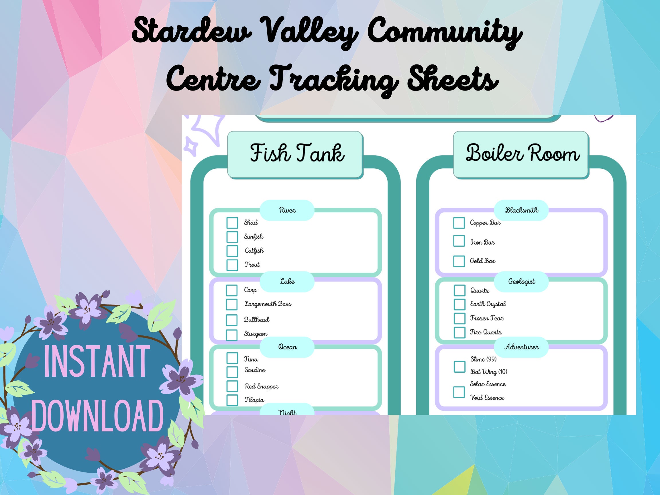 Stardew Valley Community Centre Bundle Tracking Sheet - Printable ...