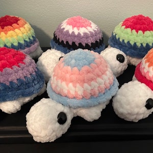 Pride Turtle Plushie - Small Pride Flag Turtle Plush, Crochet Gift ...