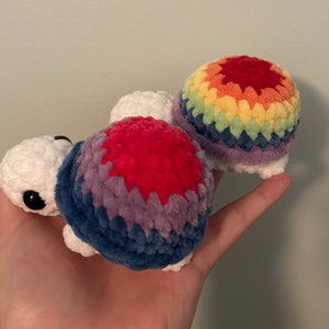 Pride Turtle Plushie - Small Pride Flag Turtle Plush, Crochet Gift ...