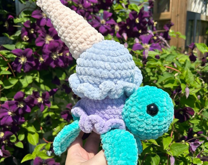 Ice Cream Turtle Plushie - Amigurumi Crochet Sea Turtle Plush, Summer ...