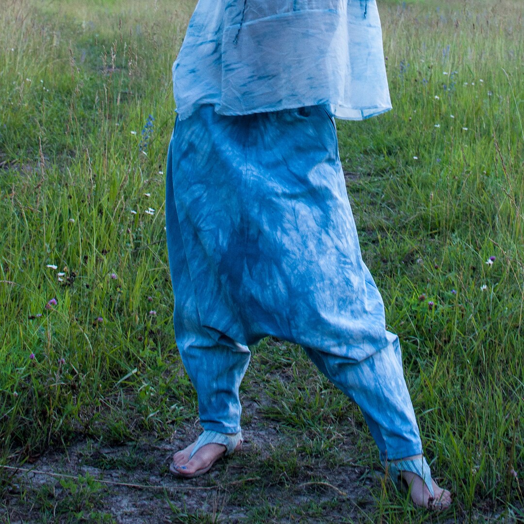 Natural Indigo Arashi Shibori Harem Sharwal Pants / Hand Made and Hand ...