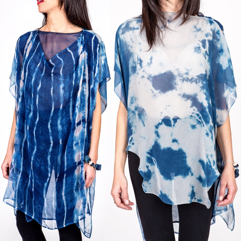 Silk Chiffon Flowing Tunic / Boho Tunic / Evening Blouse / - Etsy