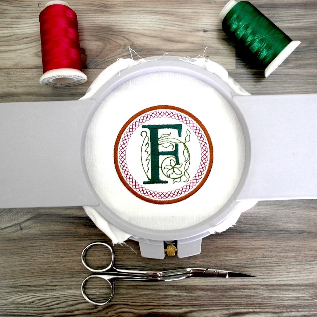 Single Letter Floral Monogram Embroidery Design- 26 Letters 3 Different ...