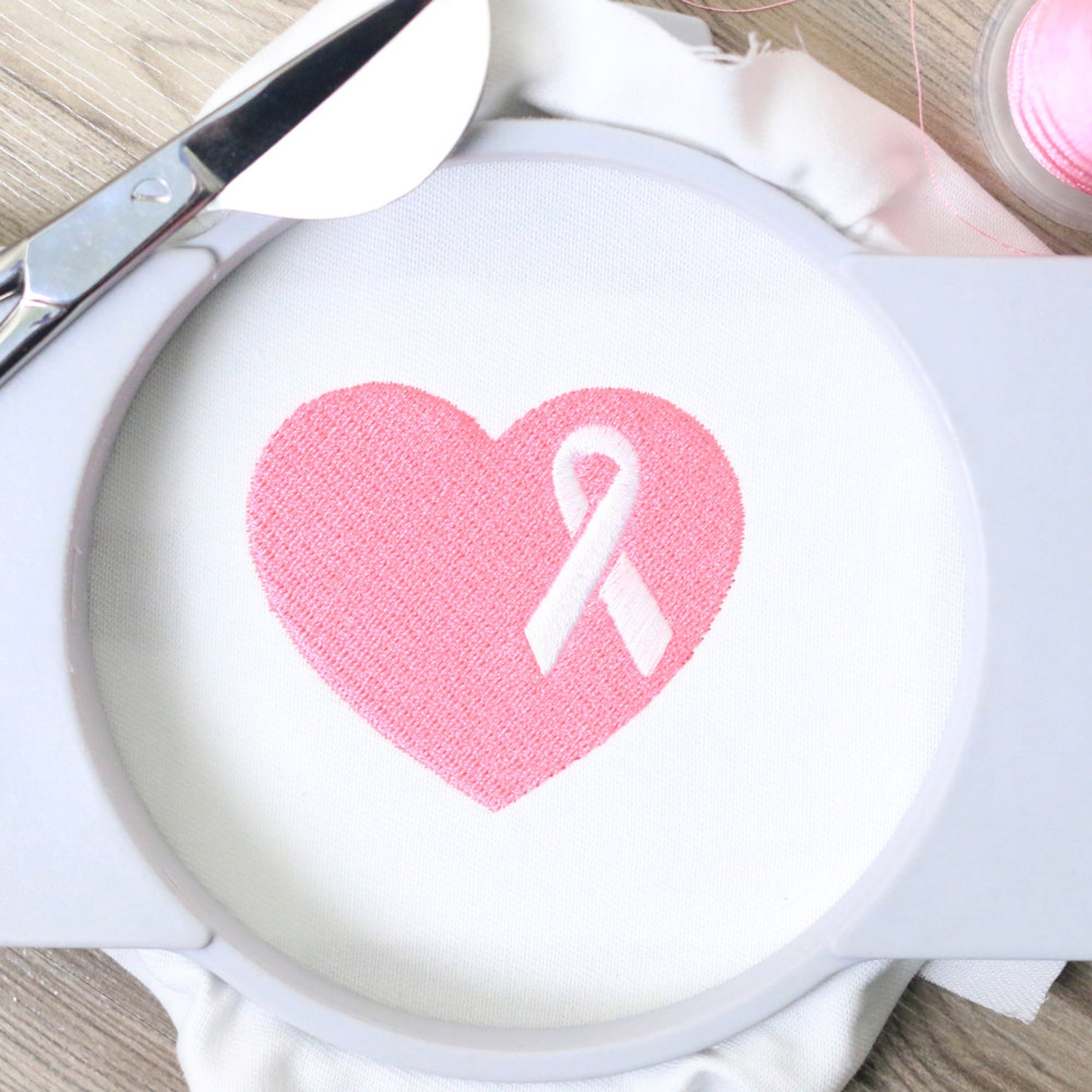 Embroidery Design Breast Cancer Awareness Heart - Etsy