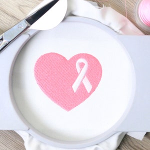 Embroidery Design Breast Cancer Awareness Heart - Etsy