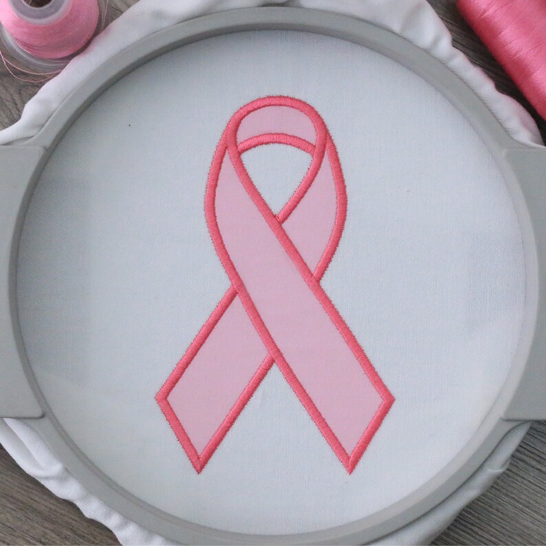 Applique Breast Cancer Awareness Ribbon (with Crown/heart) - Etsy