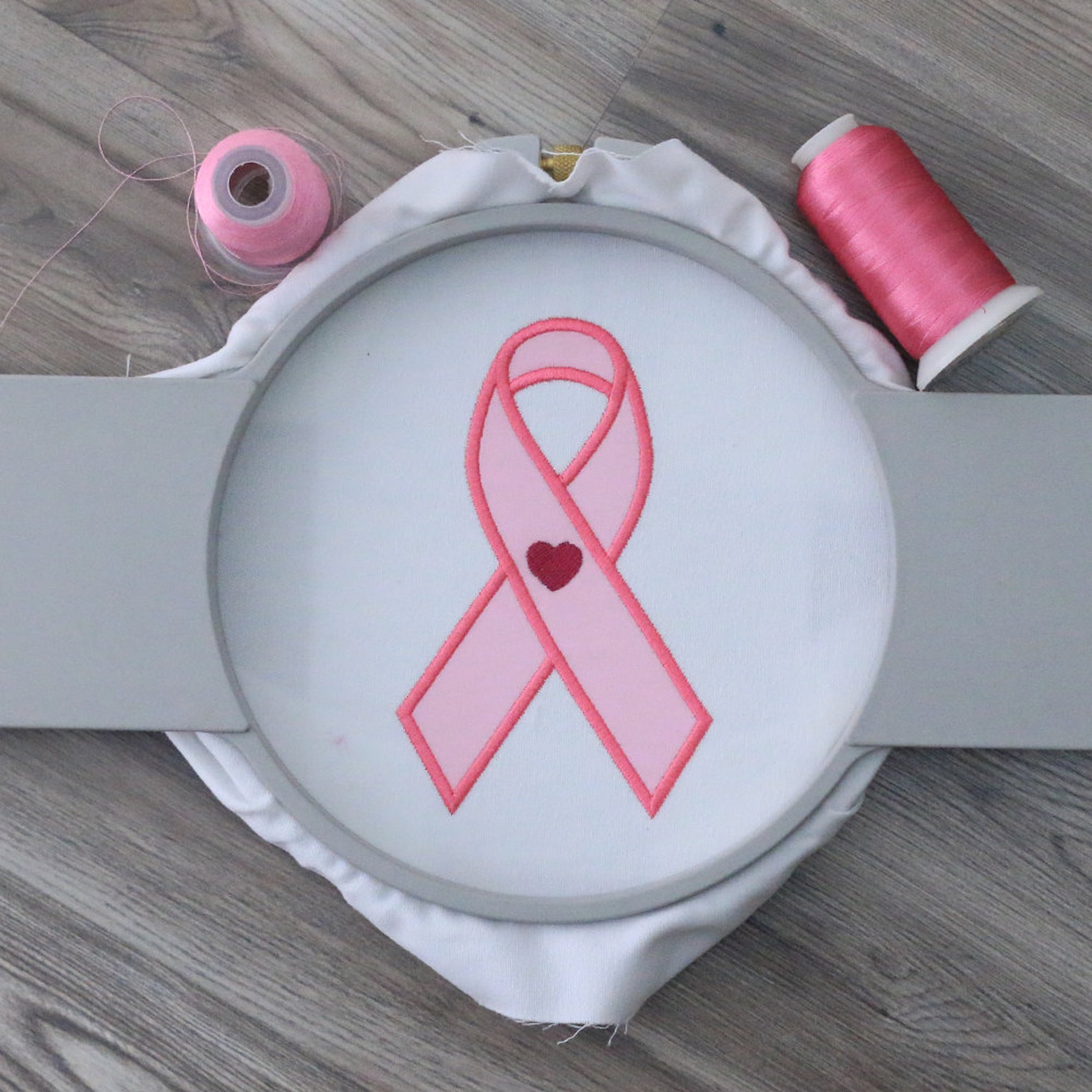 Applique Breast Cancer Awareness Ribbon (with Crown/heart) - Etsy