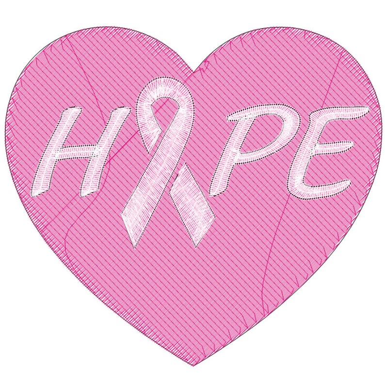 Embroidery Design Breast Cancer Awareness Heart (hope) – Available in 3 ...