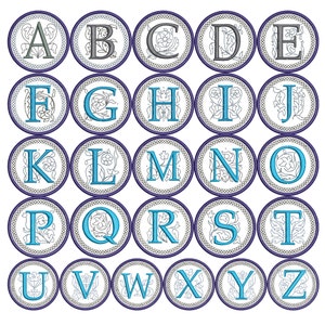 Single Letter Floral Monogram Embroidery Design- 26 Letters 3 Different ...