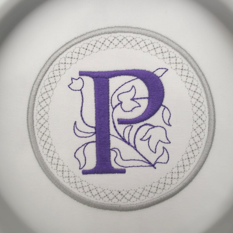 Single Letter Floral Monogram Embroidery Design- 26 Letters 3 Different ...