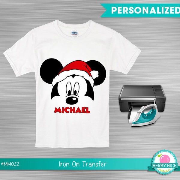 Mickey Mouse Christmas Iron on Transfer - Etsy