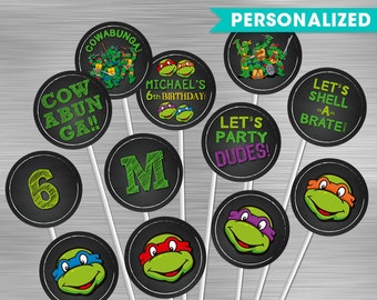 Ninja turtle cupcake topper | Etsy