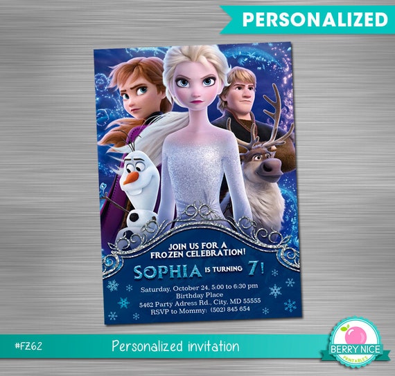 Frozen 2 Party Invitation Print Yourself, Frozen 2 Birthday Invitation ...