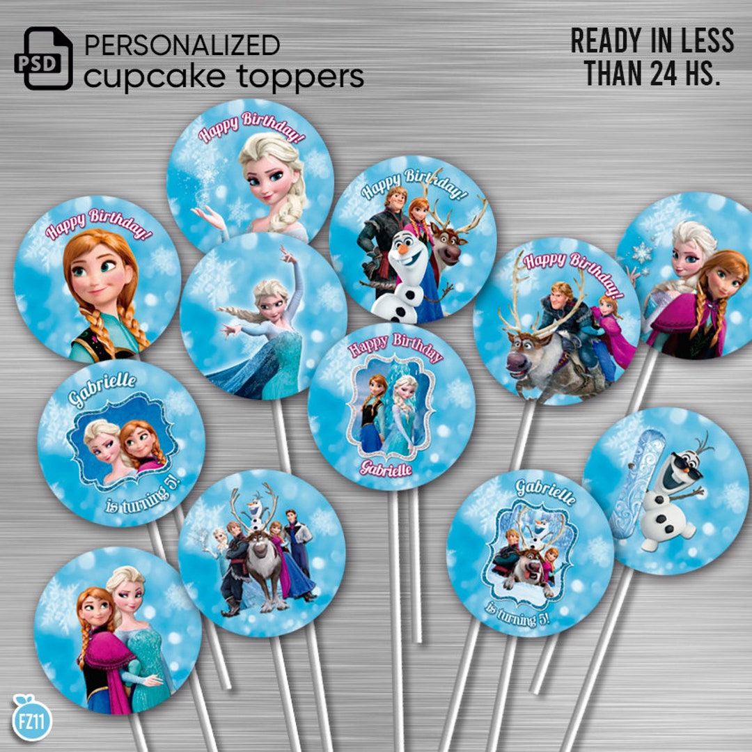 FROZEN Cupcake Toppers Frozen Party Package Frozen Printable - Etsy