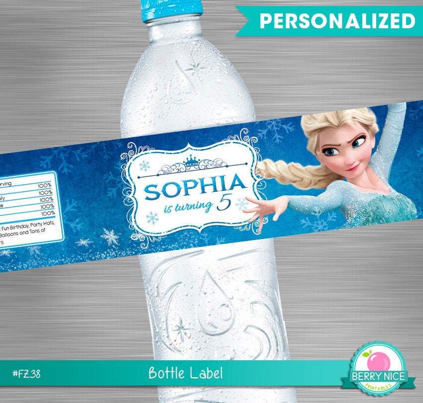 FROZEN Water Bottle Label Frozen Party Package Frozen | Etsy