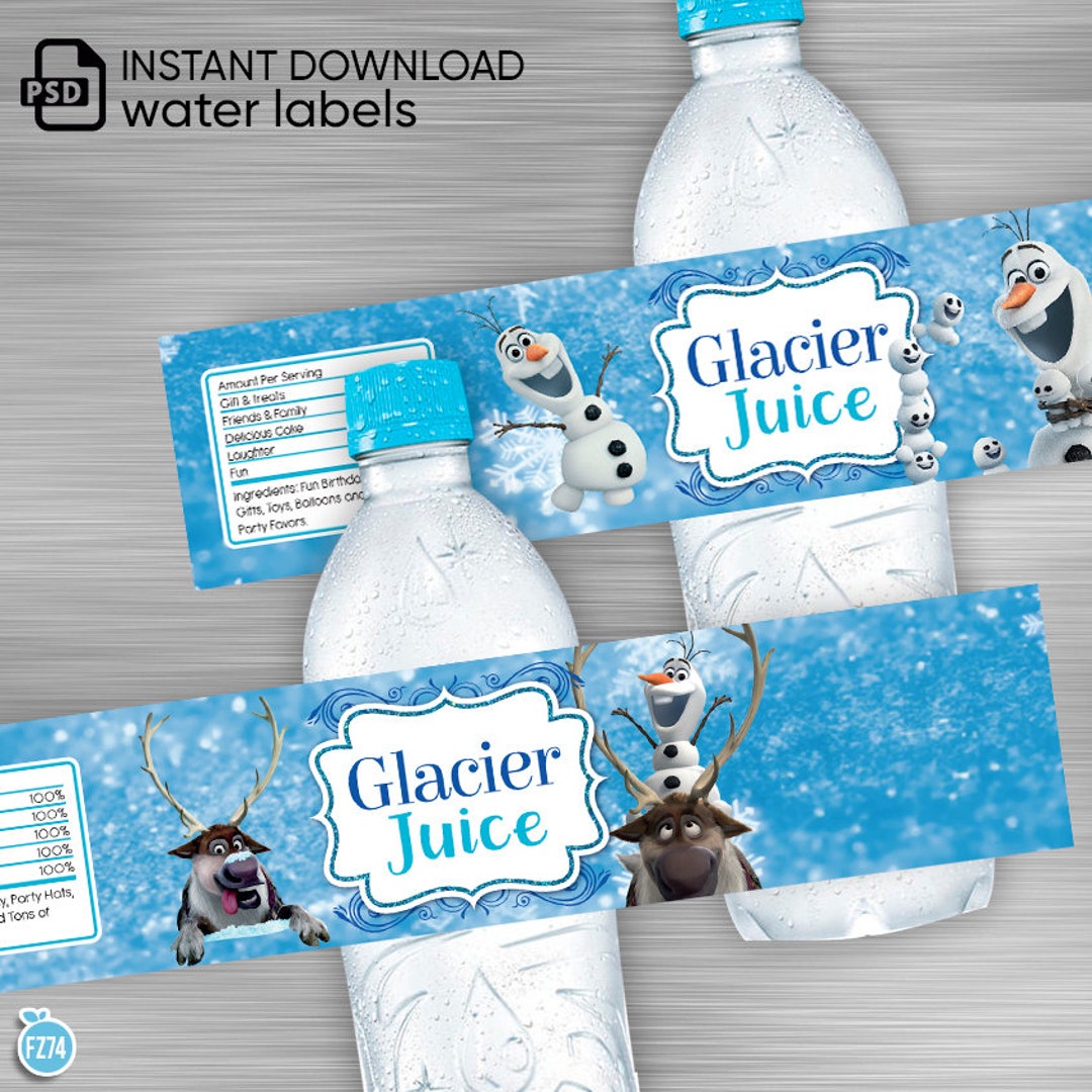 Instant Download Frozen Water Labels Glacier Juicefrozen Etsy