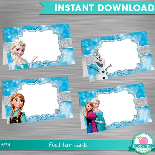 INSTANT DOWNLOAD Frozen Food Tent Label Frozen Party Package - Etsy