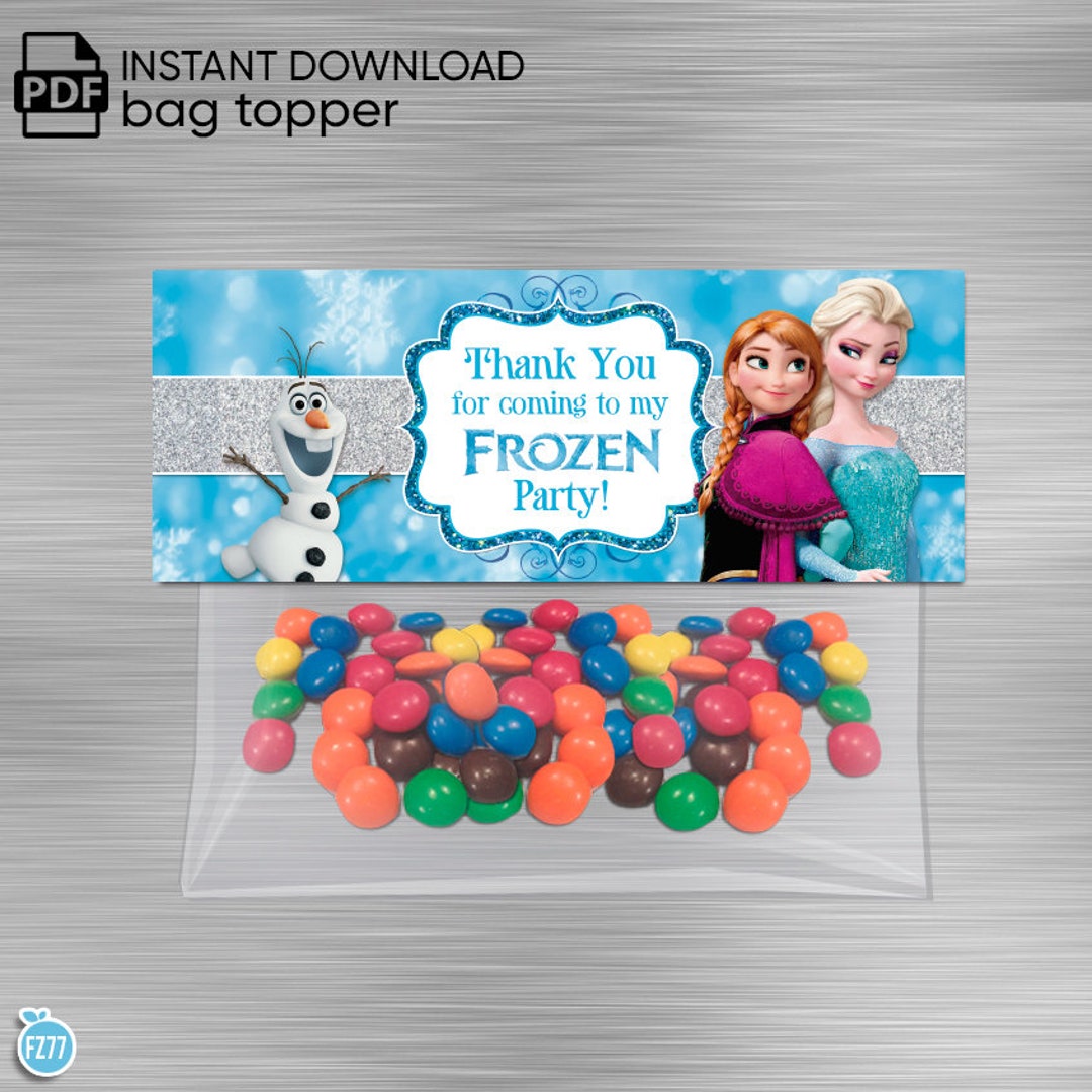 INSTANT DOWNLOAD Frozen Bag Topper, Birthday Favor Bag Topper, Frozen ...